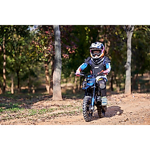 MotoTec Thunder 50cc 2-Stroke Kids Gas Dirt Bike Blue