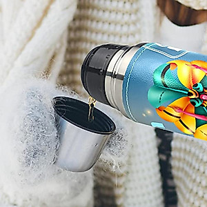 Brazilian Annual Carnival Festival Dancer Musicians Vacuum Insulated Stainless Steel Water Bottle, Double Walled Travel Thermos Coffee Mug 17 OZ for School Office