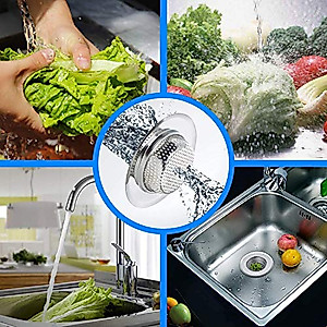 [2 Pack] Kitchen Sink Strainer, Basket Catcher 4.5 inch Diameter, Wide Rim Perfect for Most Sink Drains, Anti-Clogging Micro Perforation Holes, Rust Free, Dishwasher Safe (2 Pack 4.5" Round Hole)