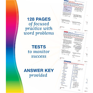 Spectrum 8th Grade Math Word Problems Workbook, Ages 13 to 14, Math Word Problems Grade 8, Percents and Interest, Whole Numbers, Algebra Prep, and Geometry Workbook - 128 Pages