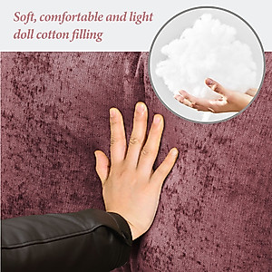 Voohek 84" Modern Convertible Sectional L-Shaped Sofa Couch with Reversible Chaise Lounge, 2 Pillows, Living Room, Small Apartment, Pink