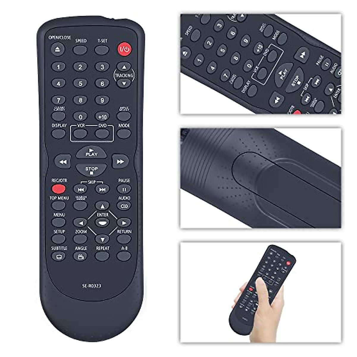 New SE-R0323 Replacement Remote Control Compatible for Toshiba DVD/VCR Combo Player SDV296 SD-V296 SDV296KU SD-V296KU