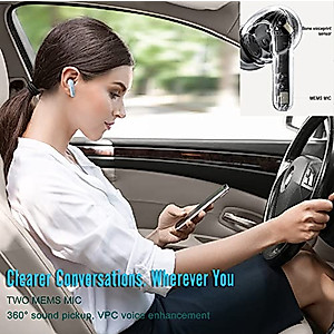 Mserim Wireless Earbuds, Bluetooth Earbuds, Clear Call Headphones with Microphone,IPX5 Waterproof Earphones,30 Hours Playtime, Voice Assistant, for iPhone Android PC Music Sport(Black)