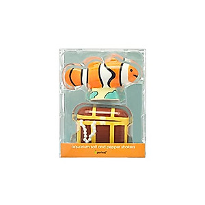 Pearhead Under the Sea Salt and Pepper Shaker Set, Fish And Treasure Chest Salt and Pepper Shaker Set, Home and Kitchen Décor, Unique Salt and Pepper Shaker Set