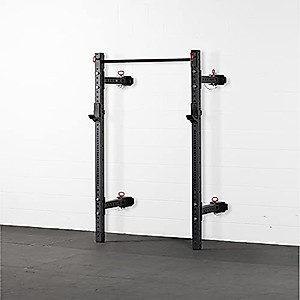 Titan Fitness X-3 Series 80-inch Wall Mounted Folding Power Rack, Space Savings Rack, Folds up to 5-inches from the Wall