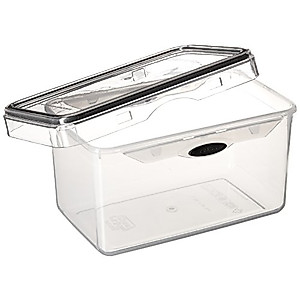 Misco PNC59RT Rectangle Press N Click Food Container, 7.4 Cup, Clear/Grey Trim
