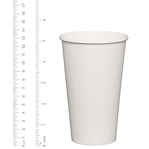 [100 Pack] 16 oz. White Paper Hot Cups - Coffee Cups