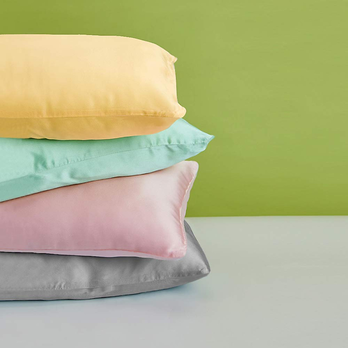 FLXXIE 2 Pack Zippered Satin Toddler Pillowcases, 13x18 Inches, Luxury and Silky Soft Travel Zip Pillow Cases for Boys and Girls, Navy Blue