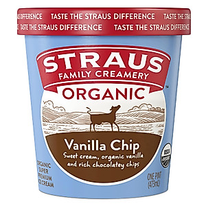 Straus Family Creamery Organic Vanilla Chocolate Chip Ice Cream, 16oz