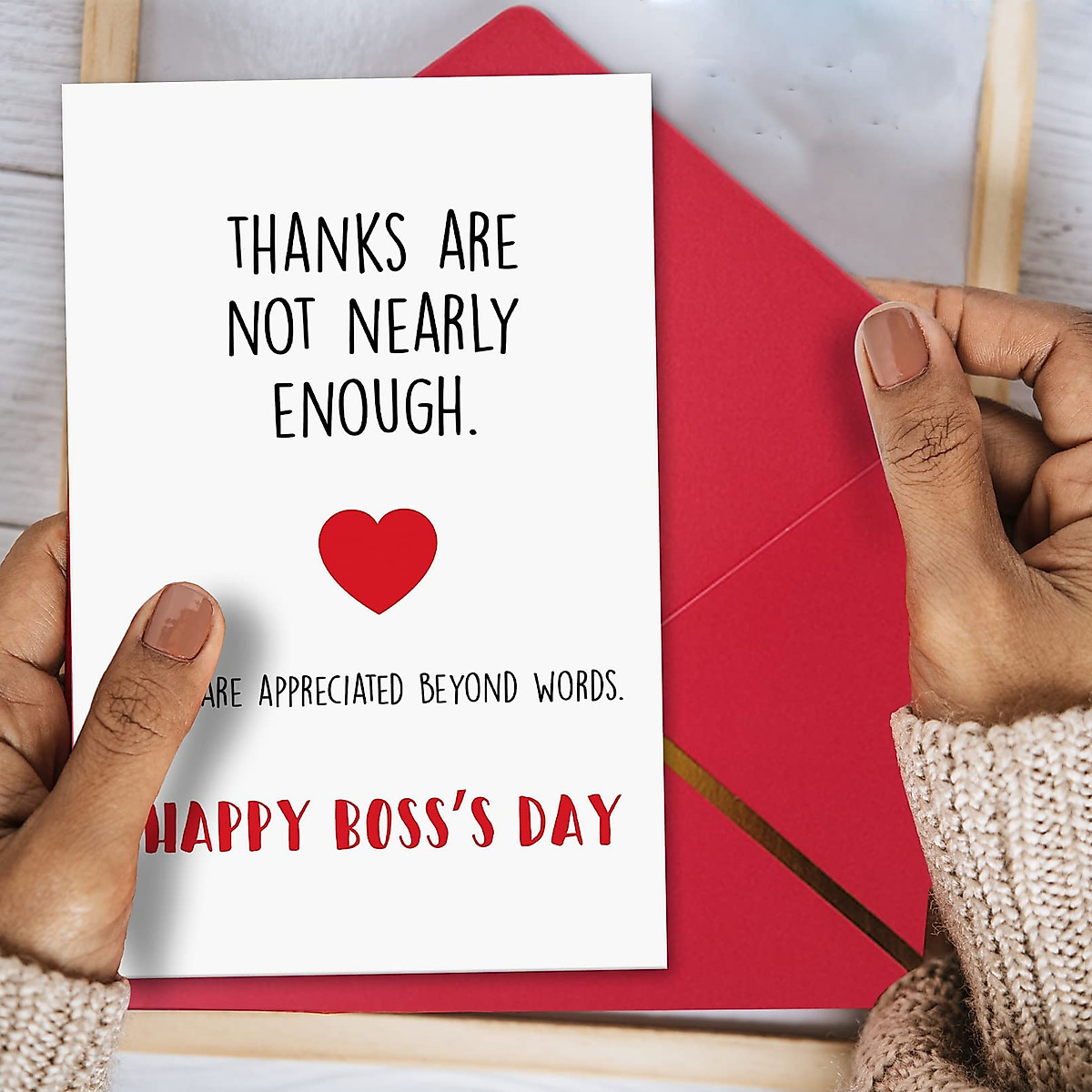 Ziwen Lovely Bosses Day Gifts for Women, Encourage Thanks Greeting Card from Employee, Humorous Card for Boss Lady, Cheeky Boss's Day Card for Boss Leader…