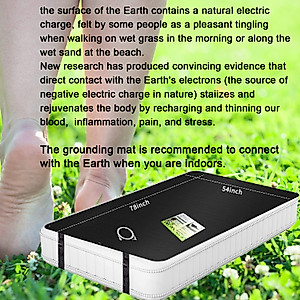 Grounding Mat for Bed, Grounding Mattress Cover Pad for Improve Sleep, Conductive Carbon Leatherette Earth Mat Grounding Pad (54 * 78inch)