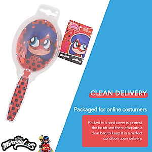 Miraculous Hair Brush with Magical Sparkling Stars Ladybug Confetti Hair Brush - Kids Hair Brush Ages 3+