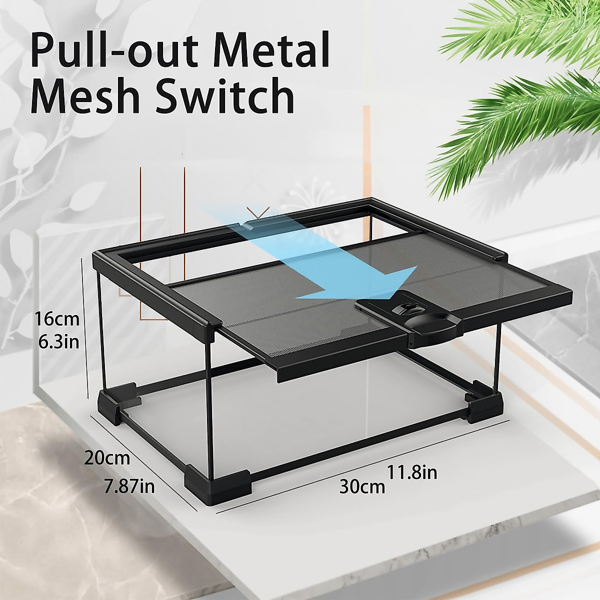 SARUFO Reptile Glass Terrarium Kit(8 Pieces) 12 * 8 * 6 in, Amphibian Tank Starter Kit, Suitable for Small Reptiles such as Geckos, Snakes, Lizards, Chameleons,Serpents(12 * 8 * 6 inchs)
