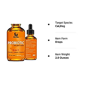 Probiotics for Dogs - Cat Probiotic - Great Dog Probiotics and Digestive Enzymes for Pet - Dog Digestive Enzymes & Pure Prebiotic - Canine Probiotic - Probiotics for Cats - Puppy Probiotic