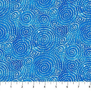 Northcott Freestyle by Dawn Gerety 24870 46 Blue Dot Swirl