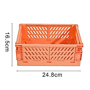 Storage Basket Collapsible Large Capacity Plastic Foldable Home Crate Box for Daily Used Valentine's Day/Mother's Day/Wedding/Anniversary/Party/Graduation/Christmas/Birthday Gifts - Pink S