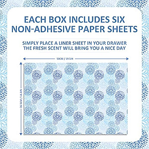 Cotton Scented Drawer Shelf Liners - Scent-hi 6 Sheets Fragrant Drawer Paper Liners for Dresser, Shelf, Cabinet, Dresser, Closet, Shoe Chest, Vanity, Scented Gift Set