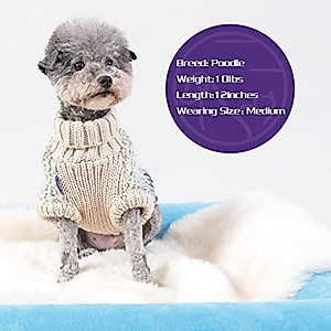 cyeollo Medium Dog Sweater Turtleneck Knitted Dog Sweaters Soft Knitwear Gradient Color Warm Winter Dog Clothes Pet Apparel for Dogs