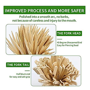 Bamboo Skewers 8 Inch, 200 PCS Cocktail Skewers, Wooden Skewers for Appetizers，BBQ，Fruit Kabobs，Sandwich，Drink.