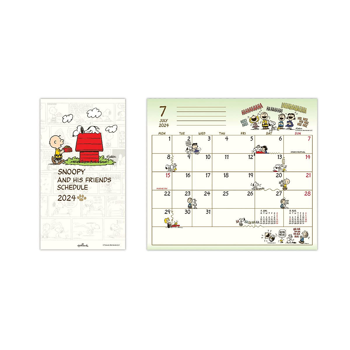 Hallmark 824-532 Snoopy Notebook, 2024, Slim, Monthly, Dog House (Begins October 2023)