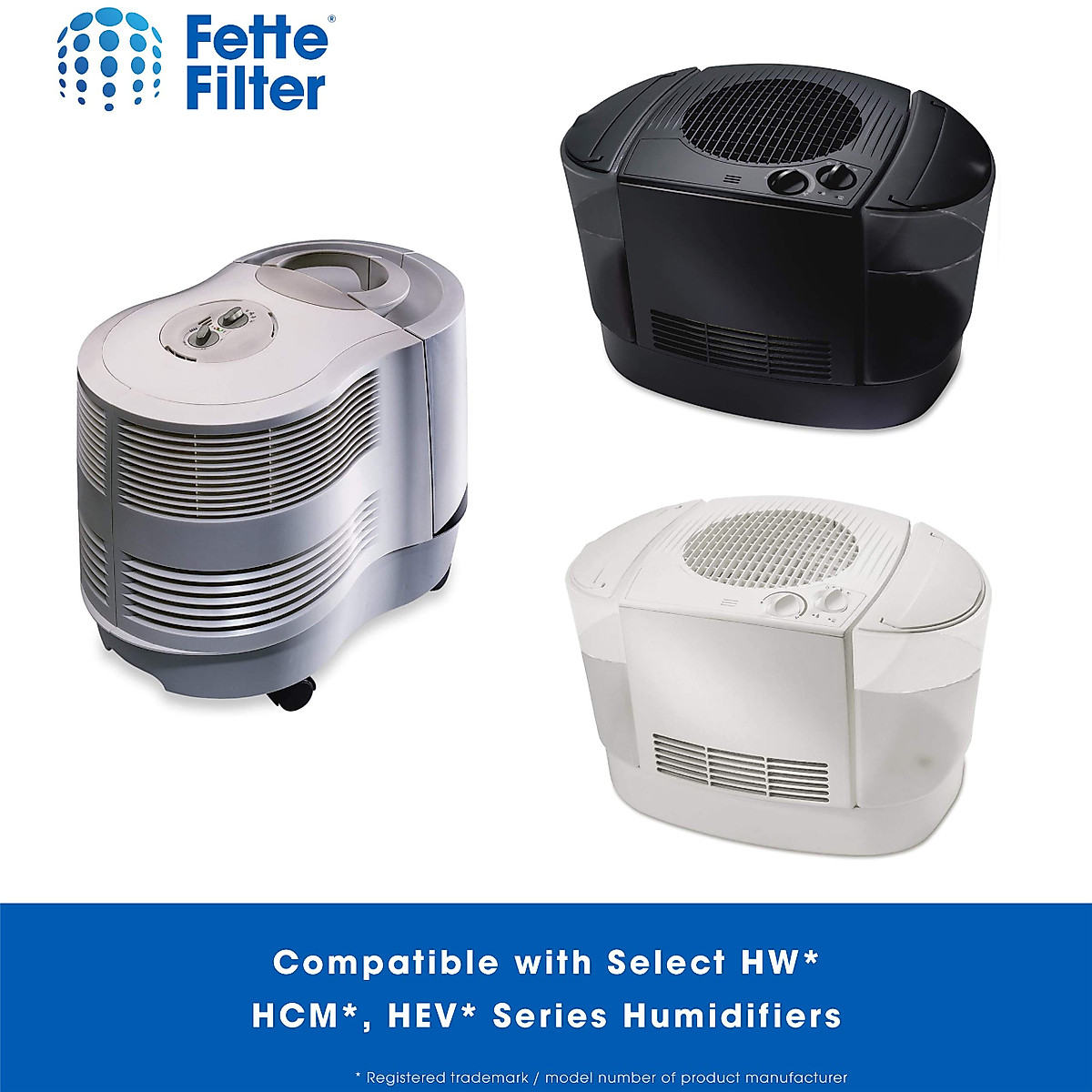 Fette Filter - Upgraded Blue Mesh Wicking Filters Compatible with Honeywell Filter E HC-14 for HCM-6009 HCM-6011 HEV680 HEV685 and Other Series Humidifier Part # HC14PF1 HC14PF3 HC14 Filter E 3-Pack