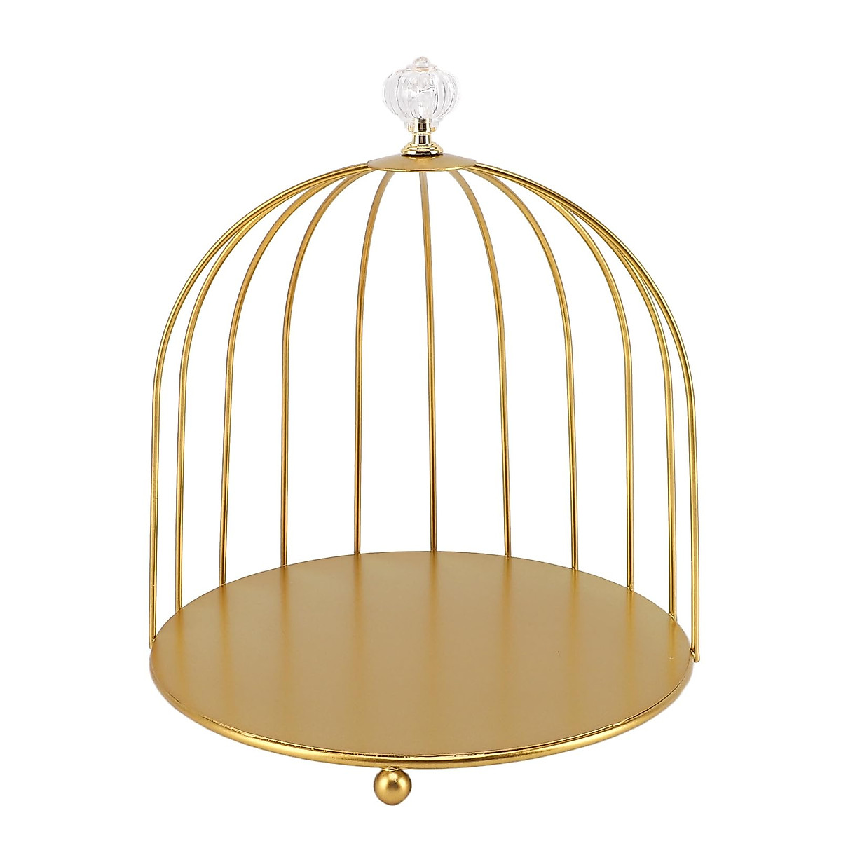 Dpofirs Bathroom Organizer Countertop, 2 Tier Iron Cosmetic Display Case for Bathroom Vanity Countertop, Vanity Tray Gold Birdcage Makup Organizer, Makeup Tray Cosmetic Rack Jewelry