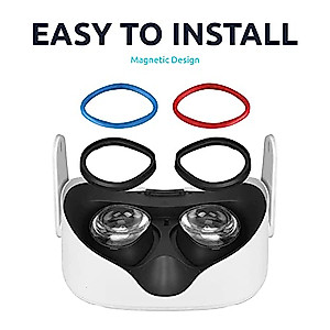 Olixar Lens Protectors for Oculus Quest 2 VR Headset - Prevent your Glasses from Scratching your Oculus Quest 2 Lenses - 3 Sizes Included, Use your Favourite Pair - Red & Blue