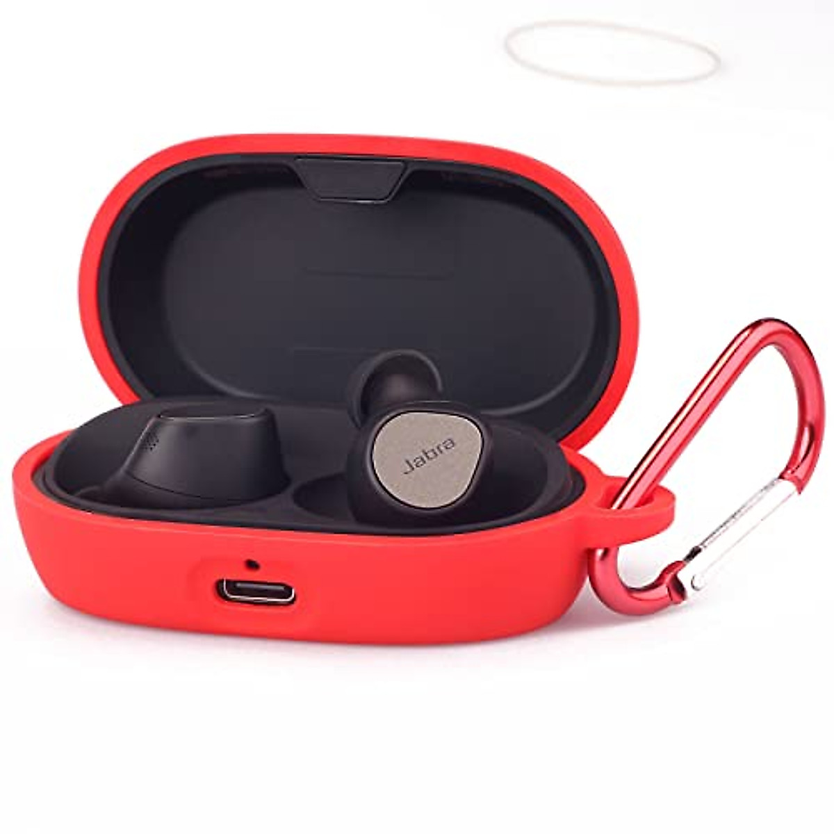 Silicone Case Cover for Jabra Elite 7 Pro/Elite 7 Active True Wireless Earbuds, Anti-Scratch Jabra Elite 7 Pro Case Replacement with Keychain(Yellow)