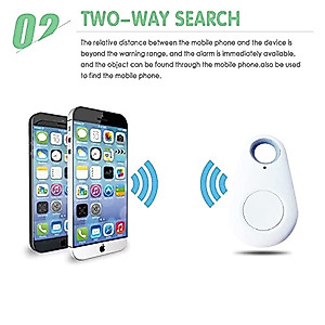 Riloer Smart GPS Tracker Anti-Lost Alarm Device, Wireless Bluetooth Tracker for Pet Child Bag Wallet Phone Key Finder