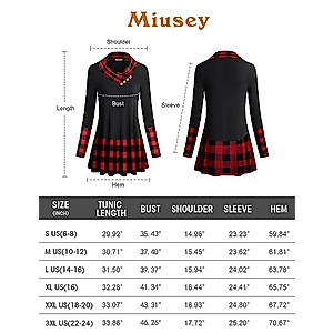 Miusey Womens Tunic Shirts,Long Sleeve Cowl Neck Flared Vintage A Line Loose Fit Shirt Casual Top Wine Red X-Large