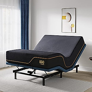 MLILY Queen Adjustable Bed Base Frame with Wireless Remote+14 Inch Queen Memory Foam Mattress,Cool Gel Mattress Bed in a Box, Independent Head & Foot Incline, USB Ports, Zero Gravity, Anti Snore