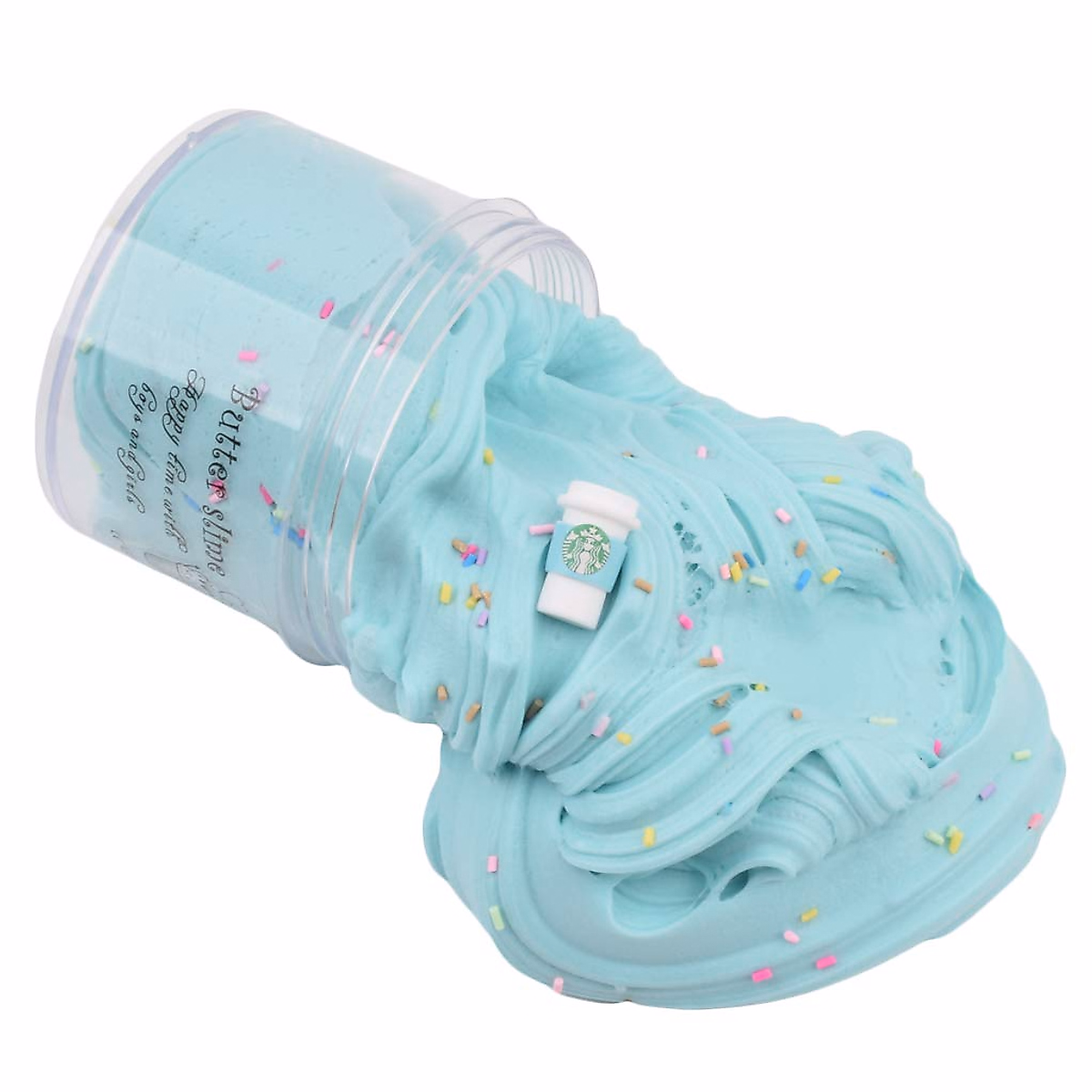 Blue Latte Butter Slime,Coffe Cup Scented Slime,Strechy Non-Sticky, Stress Relief Toy for Girls and Boys