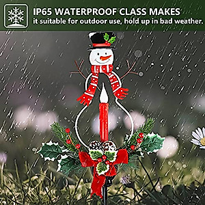 VAPESOON Solar Christmas Decorations Outdoor LED Lights, Waterproof Solar Snowman Ground Plug Lights for Garden Yard Lawn Pathway Walkway Driveway Holiday Winter Decorative Garden Stakes