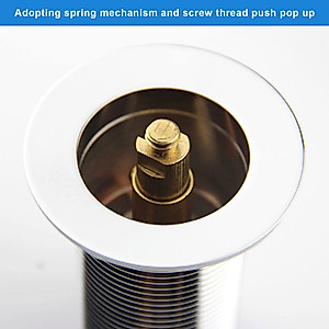 2 x Basin Sink Clicker Pop Up Bolt Basin Bath Sink Drain Click Clack Plug Bolt Spring Brass Push Spring Plug for Most Sink Tub Basin Drain Stopper