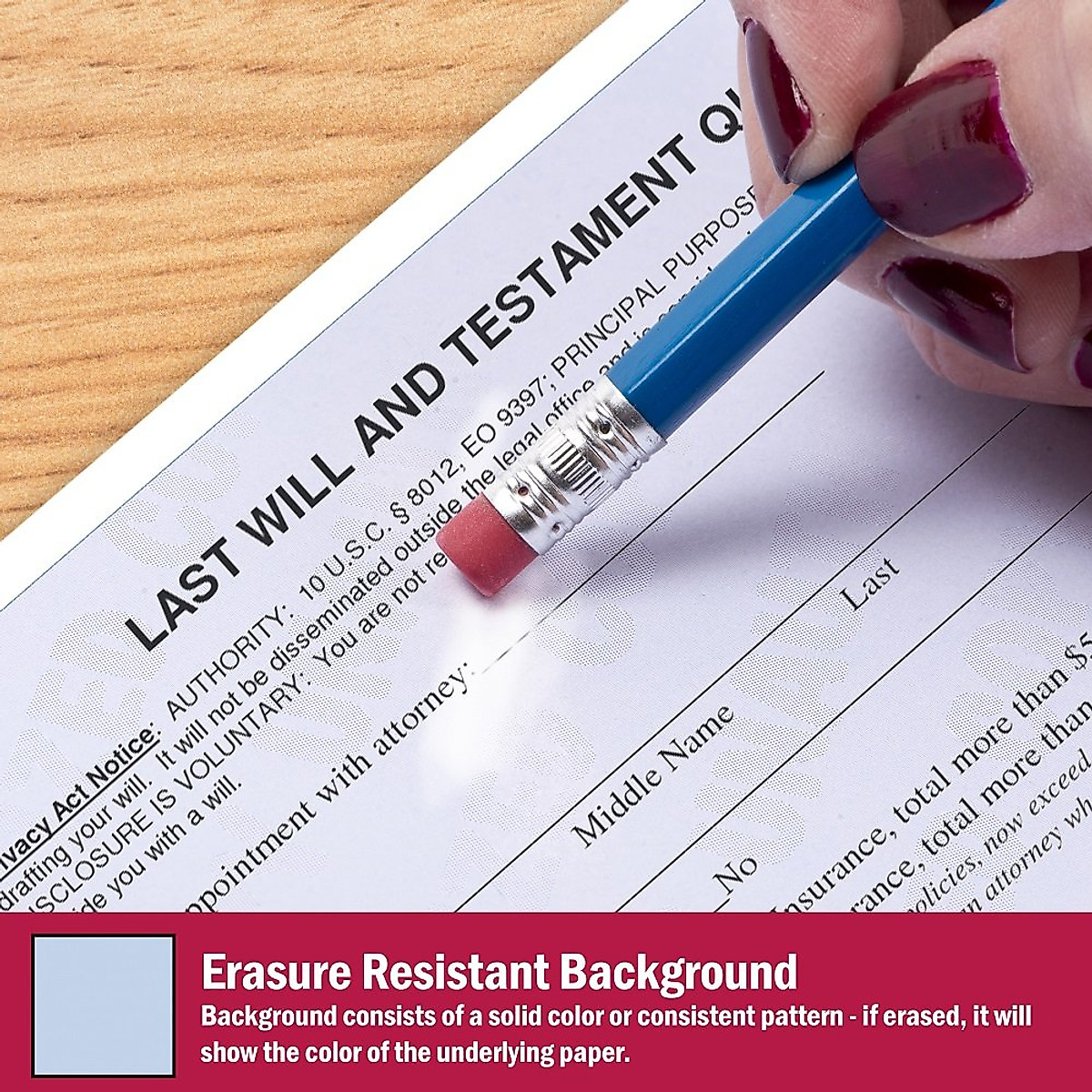 DocuGard Advanced Blue Multi-Purpose Security Paper, 7 Features, 8.5 x 11 Inches, 24 lb, 500 Sheets (04546)