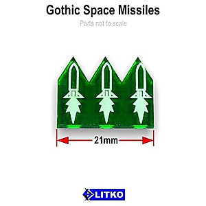 LITKO Gothic Space Missiles Compatible with Battlefleet Gothic, Translucent Green (10)