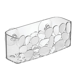 iDesign Pebblz Kitchen Sink Suction Holder for Sponges, Scrubbers, Soap - Clear
