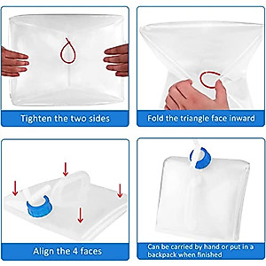 OMYOPY 2 Pack Collapsible Camping Water Container Carrier with Spigot, 5.3 Gallon Portable Foldable Water Storage Cube Jug Canteen Tank for Outdoor Sports Camping Hiking Emergency