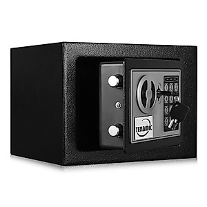 TENAMIC Safe Box 0.23 Cubic Feet Electronic Digital Security Box, Keypad Lock Box Cabinet Safes, Solid Alloy Steel Office Hotel Home Safe, Black