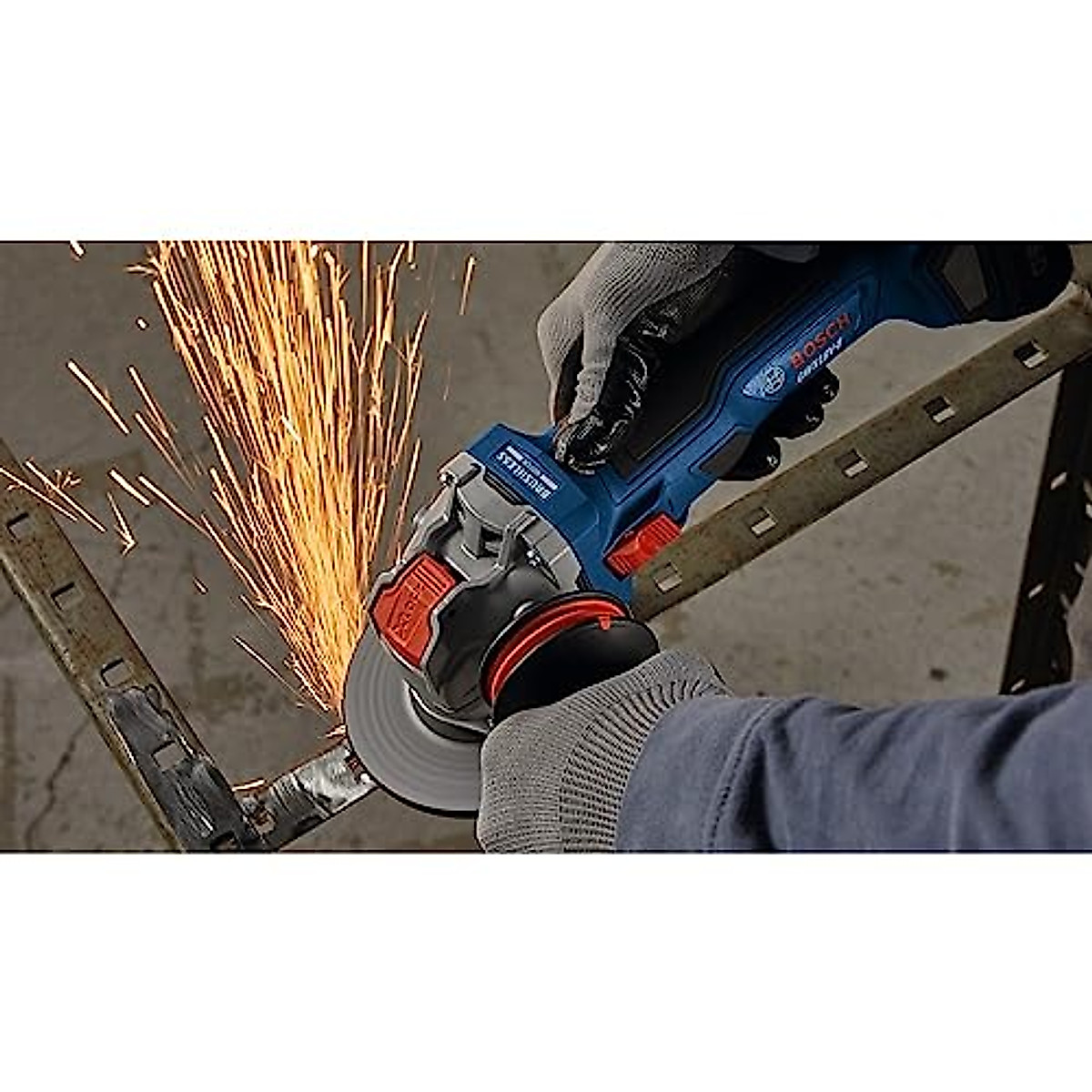 BOSCH GWX18V-8N 18V X-LOCK Brushless 4-1/2 In. Angle Grinder with Slide Switch (Bare Tool),Blue