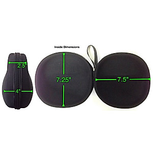 CASEBUDi Large Hard Headphone Case | Compatible with Sony, Sennheiser, Beats & More | Black Ballistic Nylon