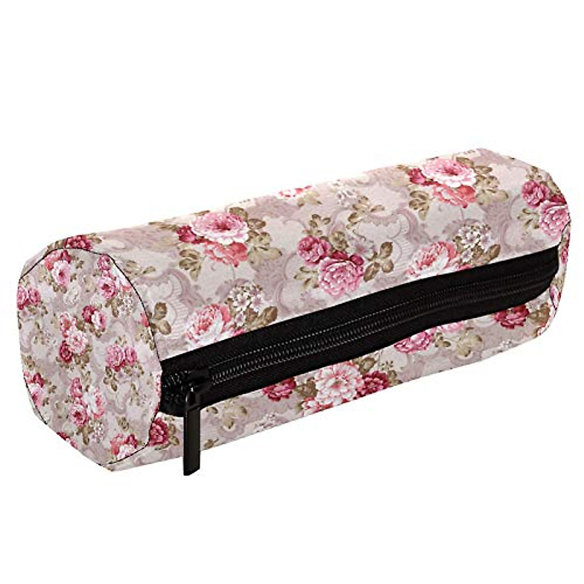 Pink Floral Pattern Pencil Bag Pen Case Stationary Case Pencil Pouch Desk Organizer Makeup Cosmetic Bag for School Office
