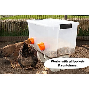 Roosty's® Rat Proof Chicken Feeder Kit - Rodent Proof Chicken Feeder with SmartStopper Caps - Chicken Feeders No Waste Rodent Proof, Poultry Feeder, Chicken Feeder Port - No Waste Chicken Feeder