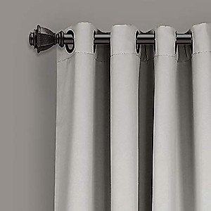 Lush Decor Insulated Grommet Blackout Curtains Panel Pair, 52"W x 95"L, Light Gray