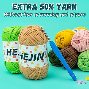 HEJIN Crochet Kit for Beginners, 5PCS Crochet Plant Kit for Adults Kids-Amigurumi Crochet Kit include Every Tool, Videos Tutorials, Crochet Starter Kit Learn to Crochet Kit Gift for Birthday, Easter