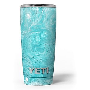 Design Skinz Marble Surface V1 Teal - Skin Decal Vinyl Wrap Kit Compatible with The Yeti Rambler Cooler Tumbler Cups
