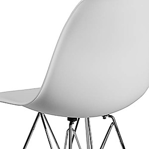 Flash Furniture 2 Pack Elon Series White Plastic Chair with Chrome Base