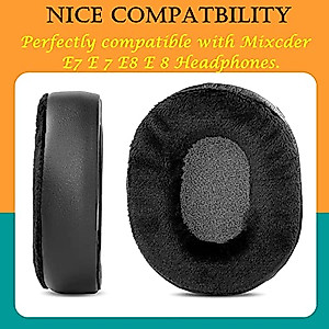 TaiZiChangQin Upgrade Ear Pads Earpads Ear Cushions Replacement Compatible with Mixcder E7 E 7 Headphones Hybrid Velour Black