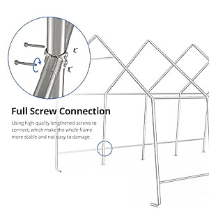 KING BIRD 10' x 20' Heavy Duty Anti-Snow Carport Outdoor Instant Garage Car Canopy with Reinforced Ground Bars