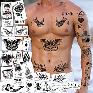 FashionTats Styles inspired by Harry Pop Star Temporary Tattoos | Halloween Costume Tattoos | Cosplay Kits | Skin-Safe | MADE IN USA | Removable